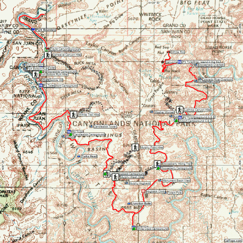 White Rim Trail Utah Map - United States Map